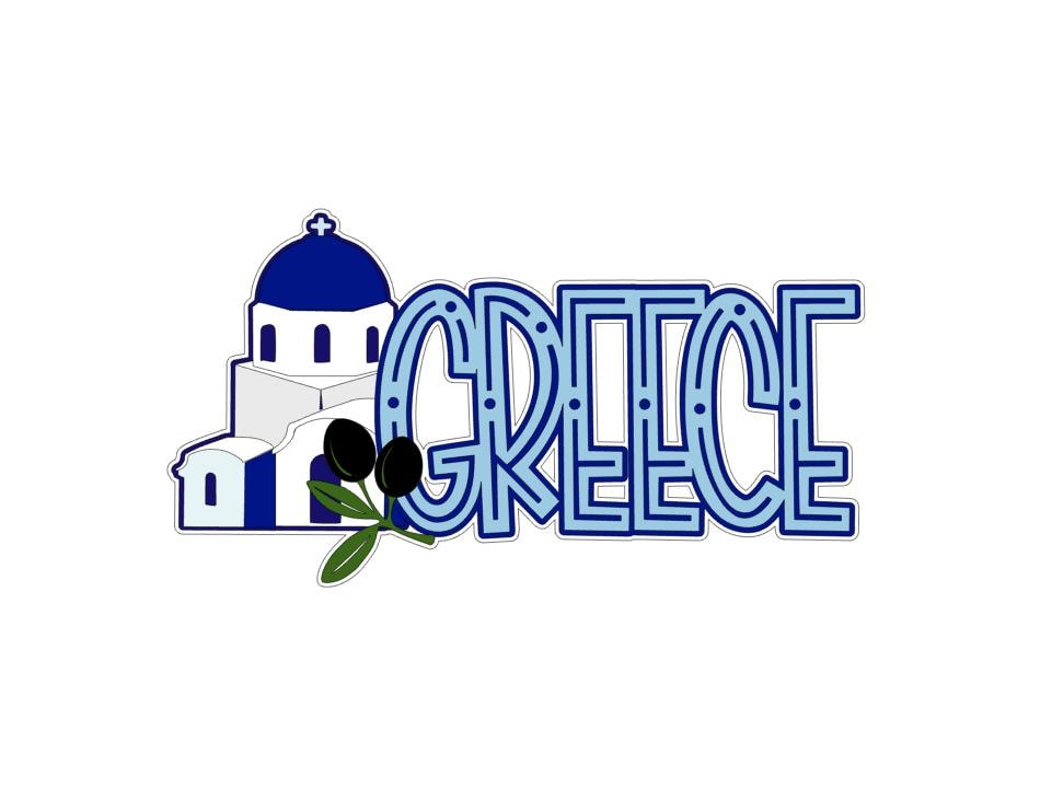 Greece .svg .png Scrapbook Title Digital Download Cutting File for ...