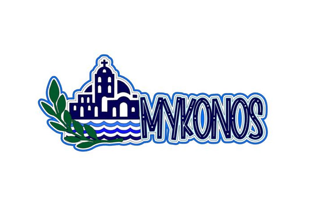 Mykonos Greece .svg .png Scrapbook Title Digital Download Cutting File ...