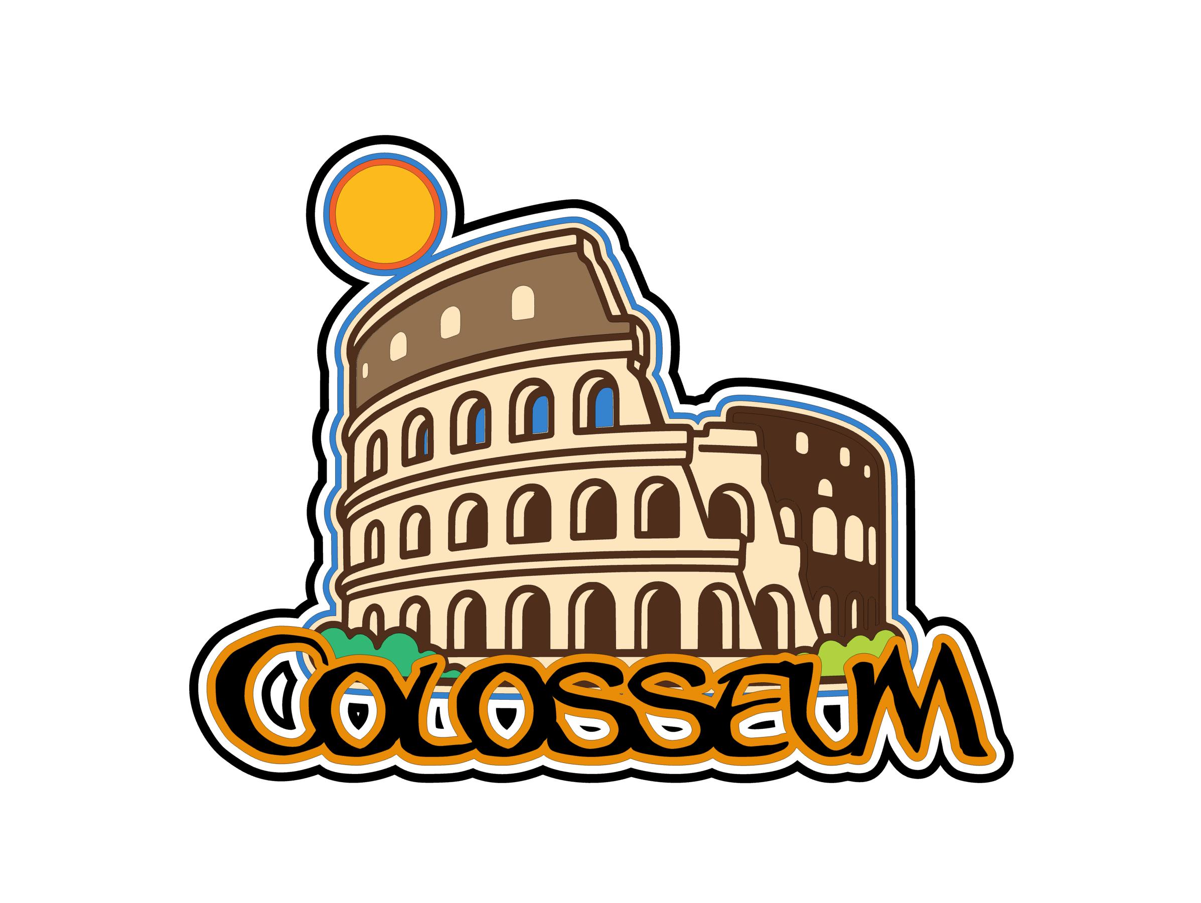 Colosseum Rome Italy Png and Svg Scrapbook Title Digital Download ...