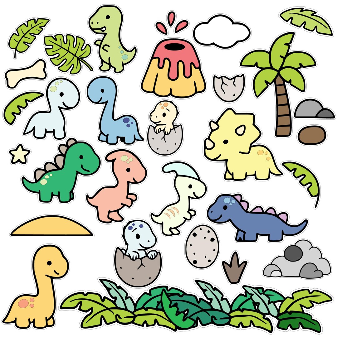 Baby Dinosaur Bundle Png and Svg Scrapbook Title Digital Download ...