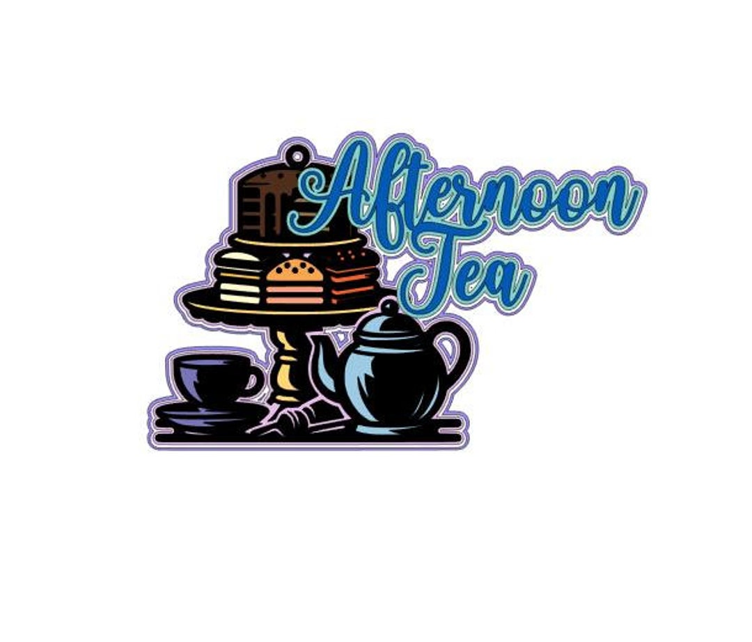 Afternoon Tea SVG PNG: Scrapbook Title Cutting File (digital Download ...