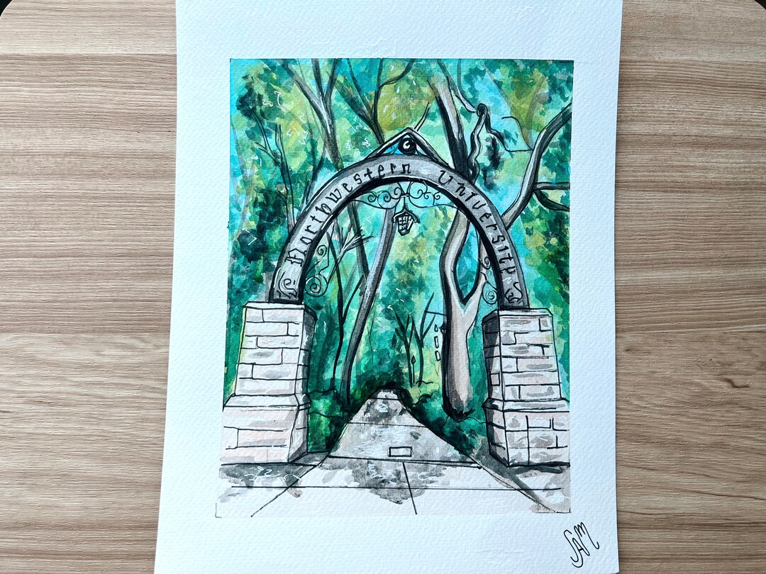 Northwestern University Arch Watercolor Print - Etsy