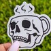 Skull Coffee Mug Sticker for Water Bottles and Hydroflask. Laptop Decal ...