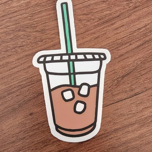 Iced Coffee Sticker for Water Bottles and Hydroflask. Laptop Decal ...