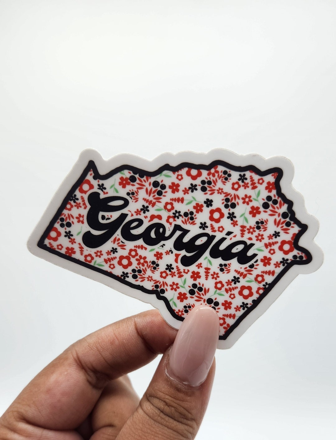 Georgia Floral State Sticker for Water Bottles and Hydroflask. Laptop ...