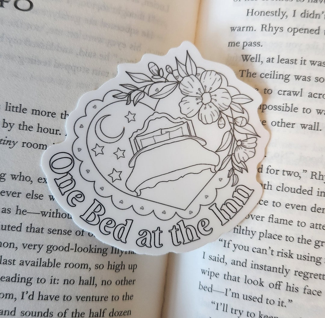 One Bed at the Inn Romance Book Trope Sticker for Water Bottles and ...