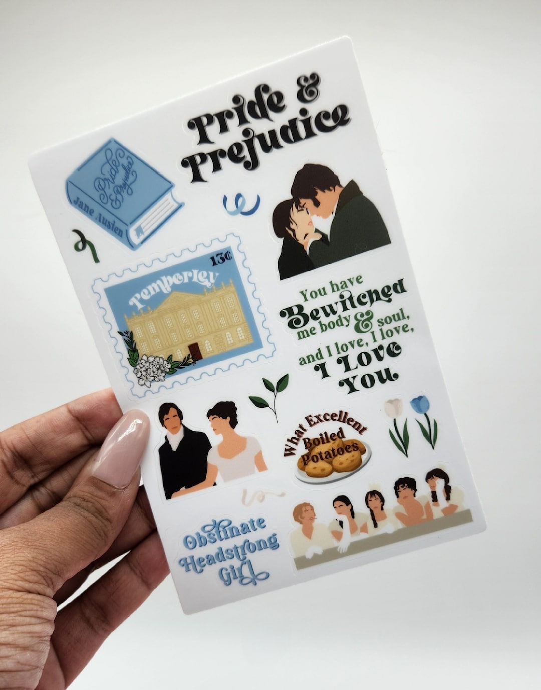 Pride and Prejudice Inspired Sticker Sheet for Water Bottles ...
