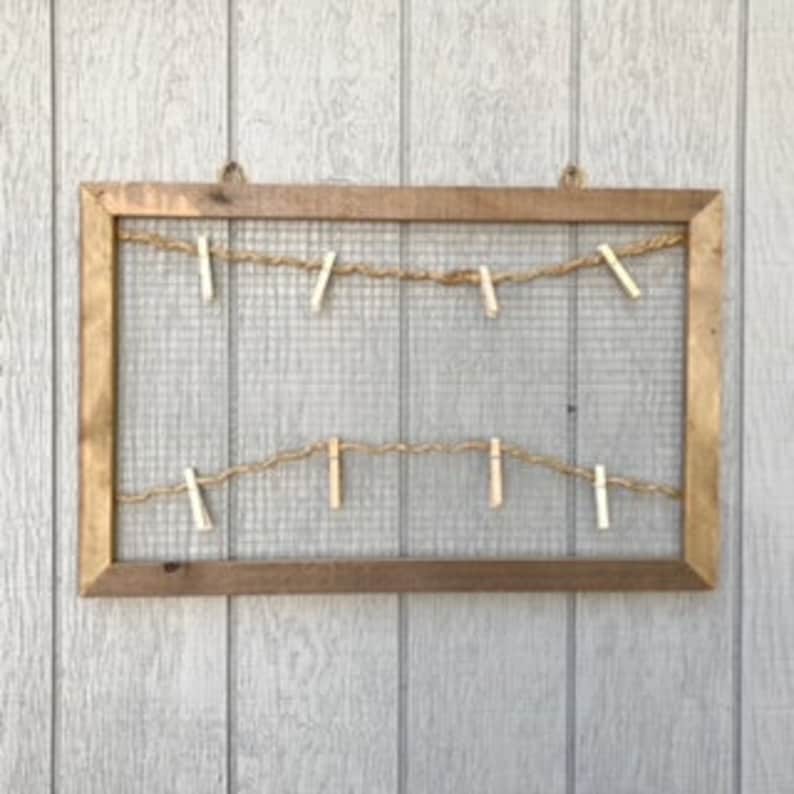 Rustic Clothespin Chicken Wire Farmhouse Photo Display. Wedding Photo ...