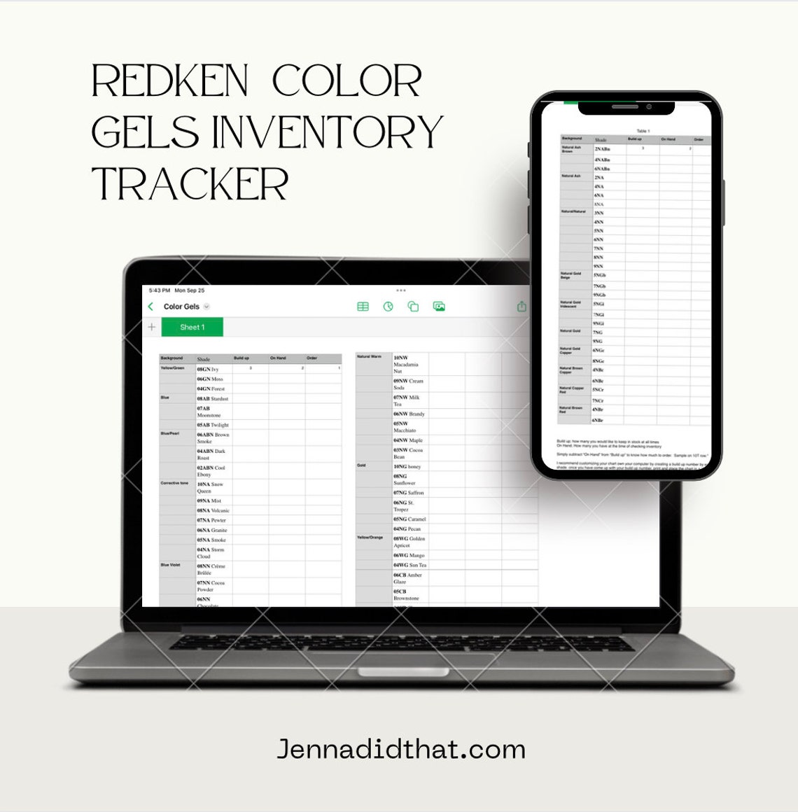 Redken Color Gels Inventory Chart- Customizable and Printable - Etsy