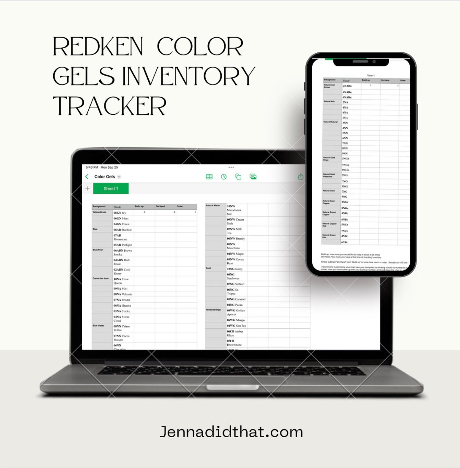 Redken Color Gels Inventory Chart- Customizable and Printable - Etsy