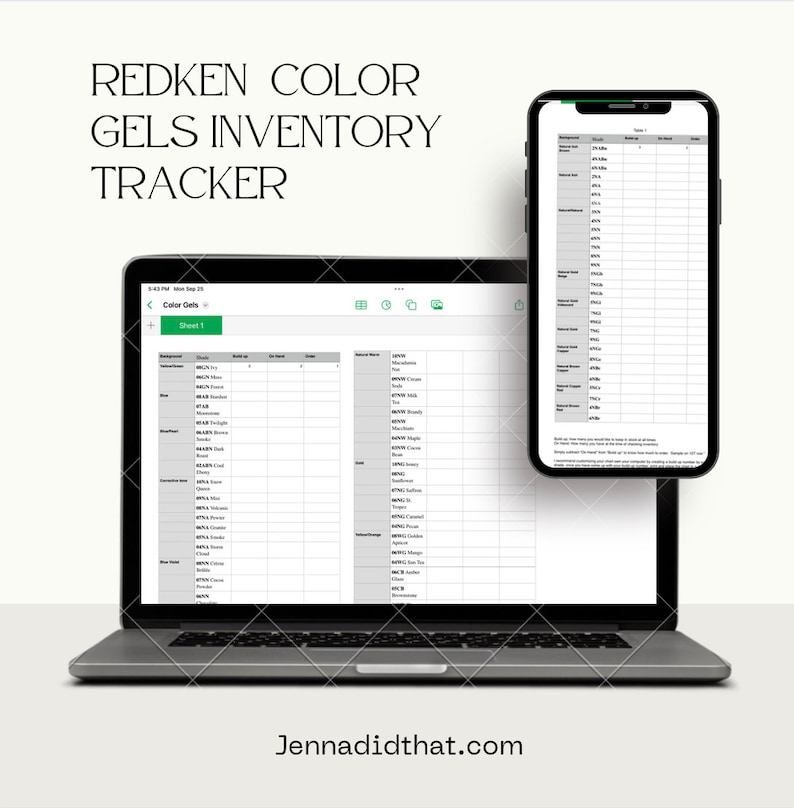 Redken Color Gels Inventory Chart- Customizable and Printable - Etsy