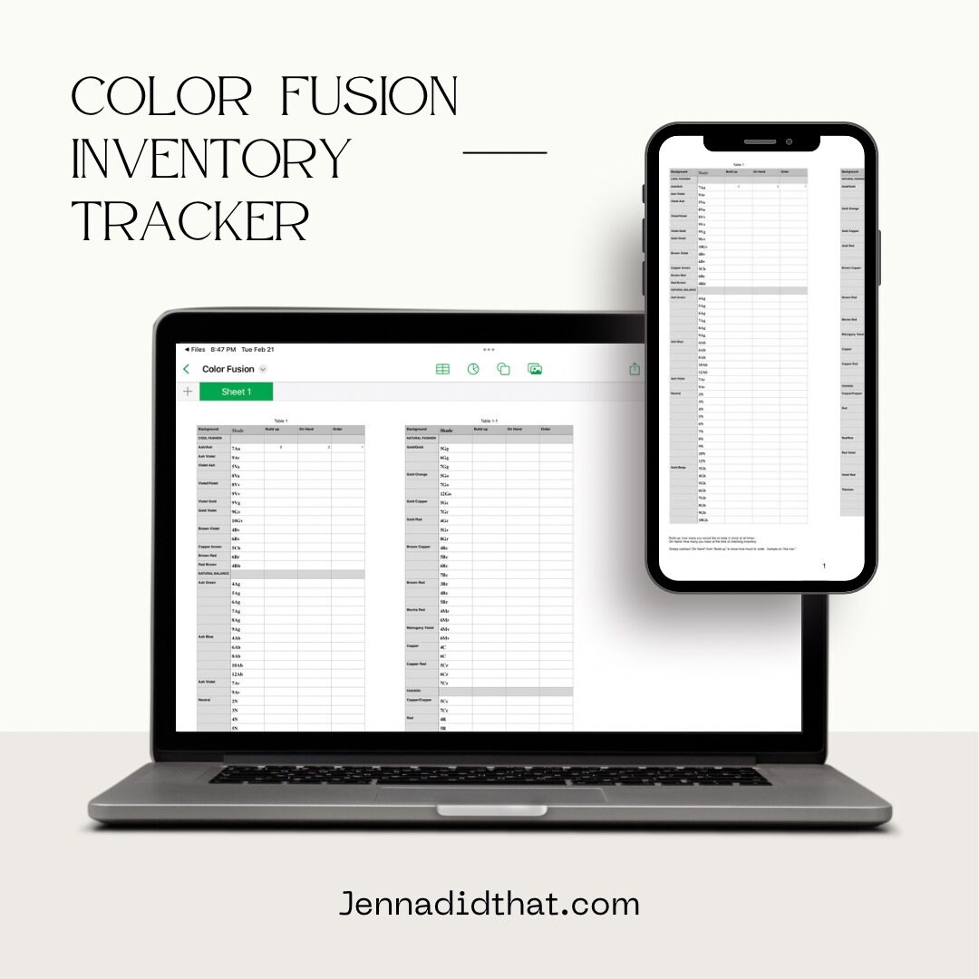 Redken Color Fusion Chart