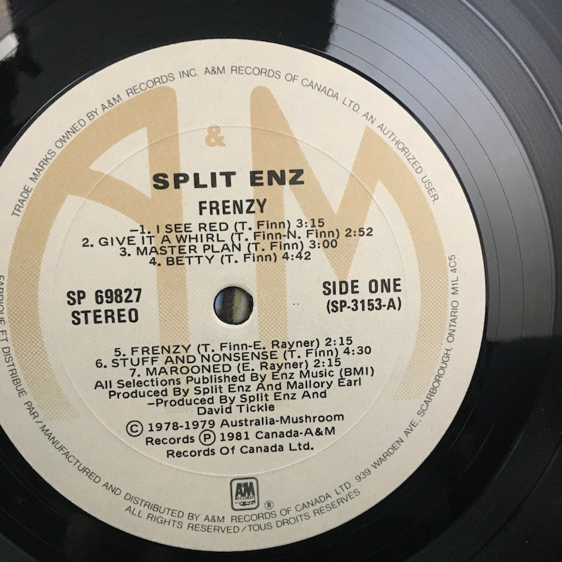 Frenzy Split Enz Vintage Vinyl Record Album - Etsy