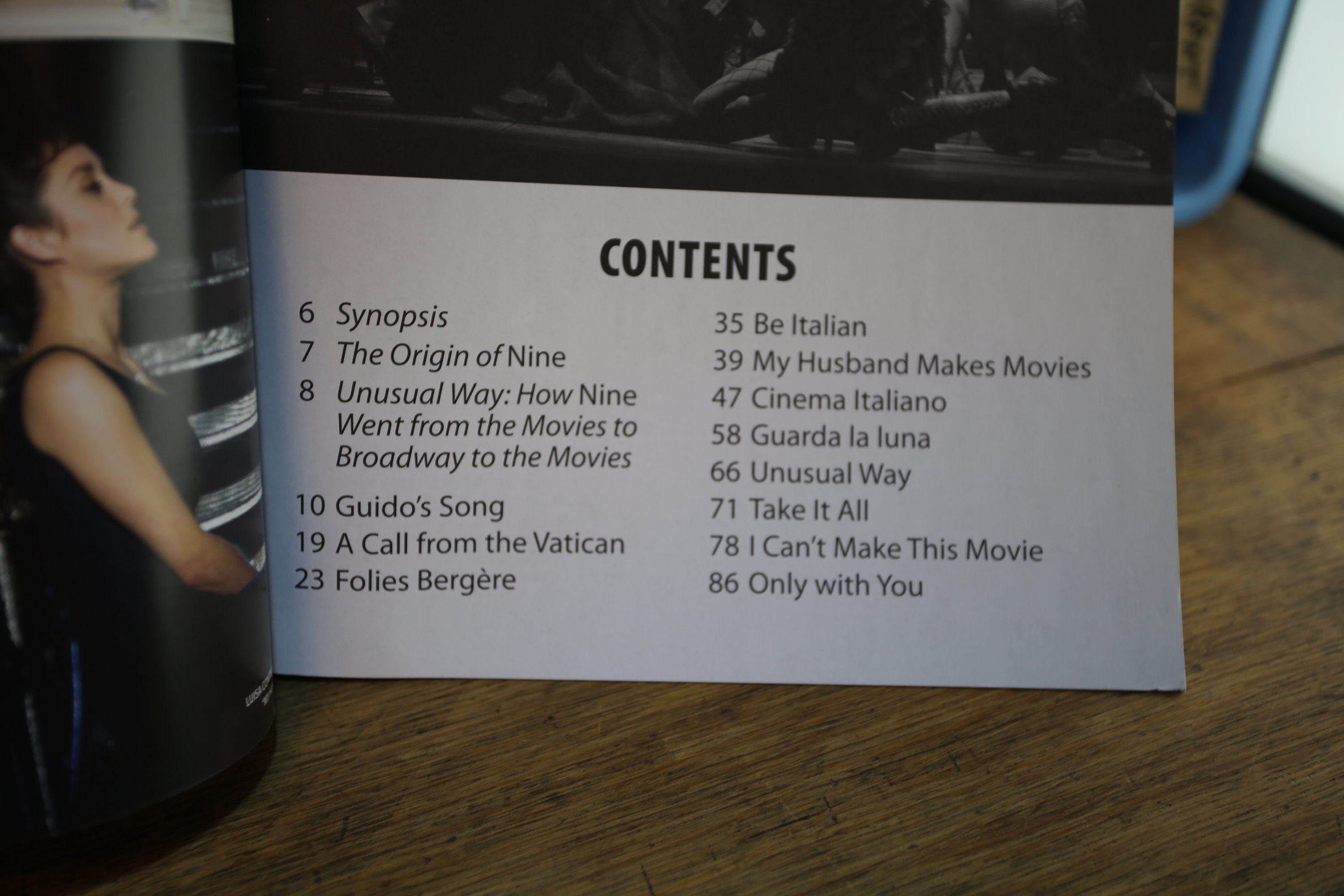 NINE the Musical Music Sheet Book Lyrics and Music, Tabs & Chords Music ...