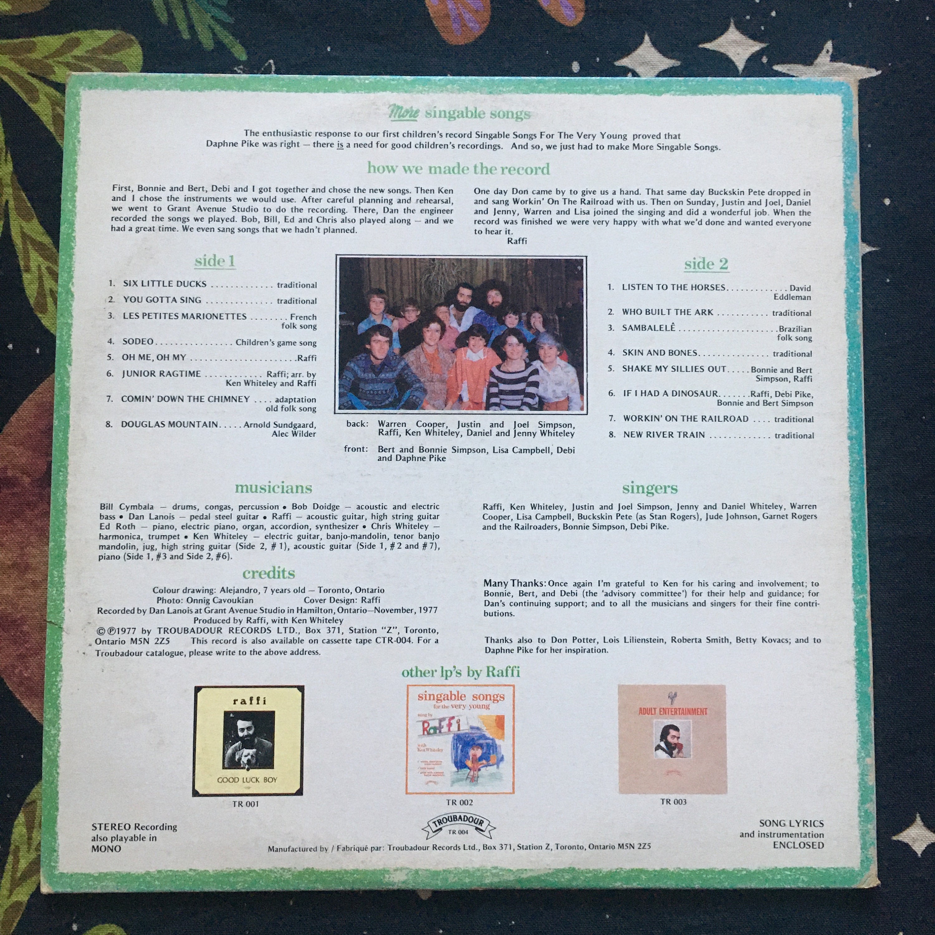Vinyl Record RAFFI More Singable Song LP Album - Etsy