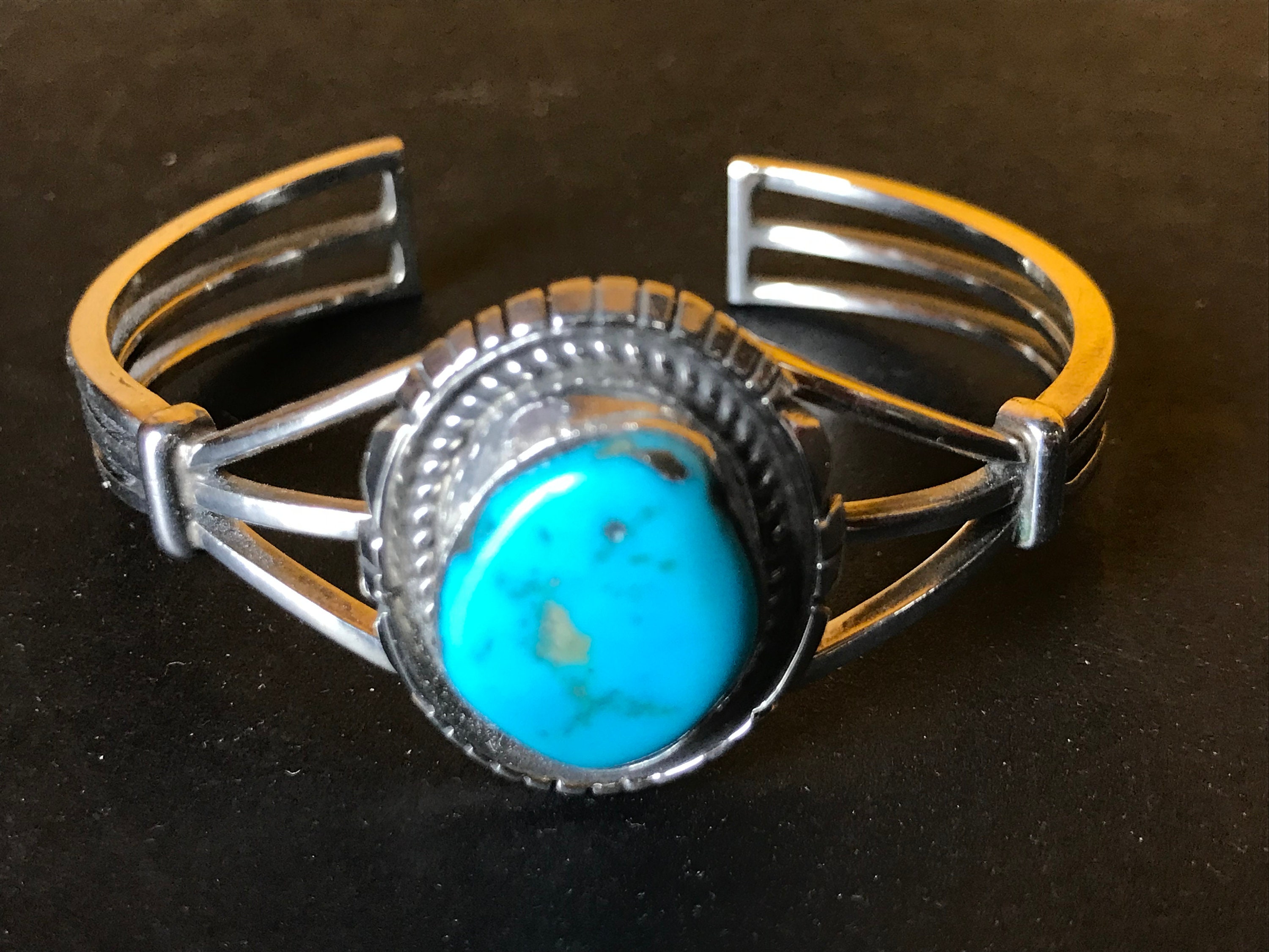 Rare Turquoise Vintage Native American Navajo Sterling Silver Signed JJ ...