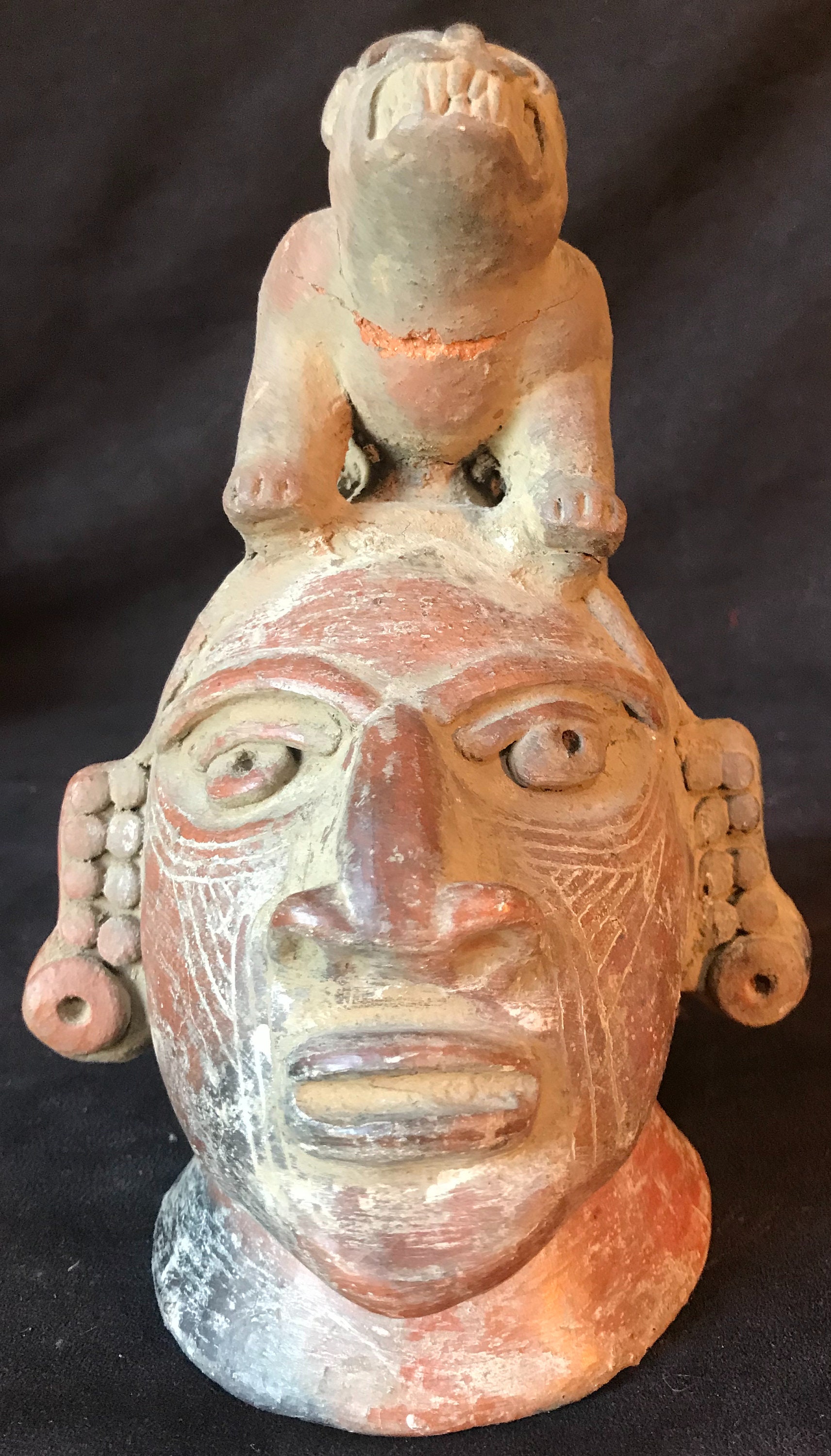 Vintage Mayan Terra Cotta Clay Pottery Busts Man and Beast - Etsy