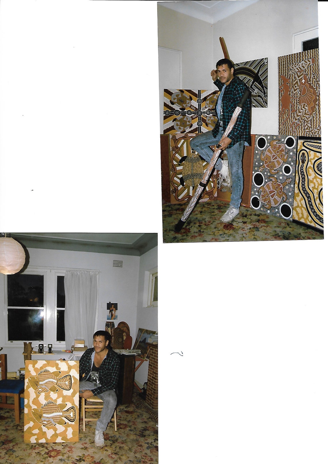 Original Oil Australian Aboriginal Dot Painting by Roy Link Two ...