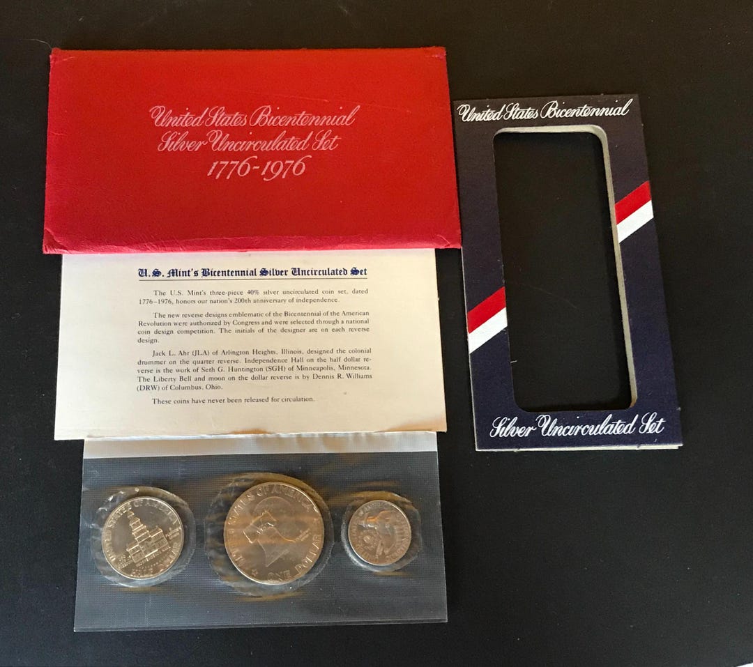 1976 US Bicentennial Silver Uncirculated Coin Set, U.s.mint Quarter ...