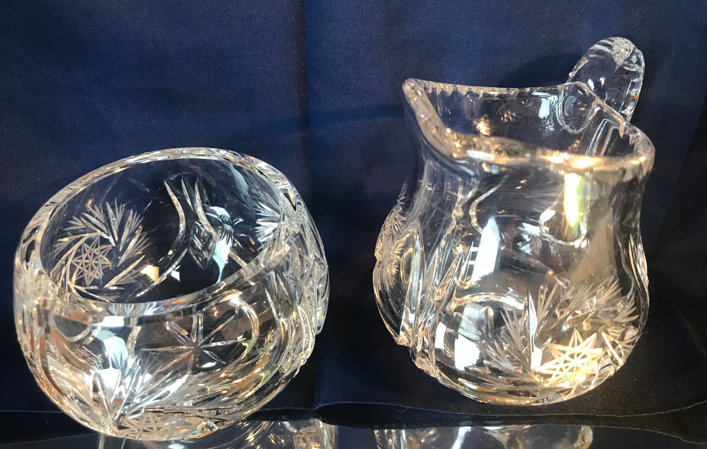 Sugar Bowl and Creamer Chaos/pinwheel Crystal Set - Etsy