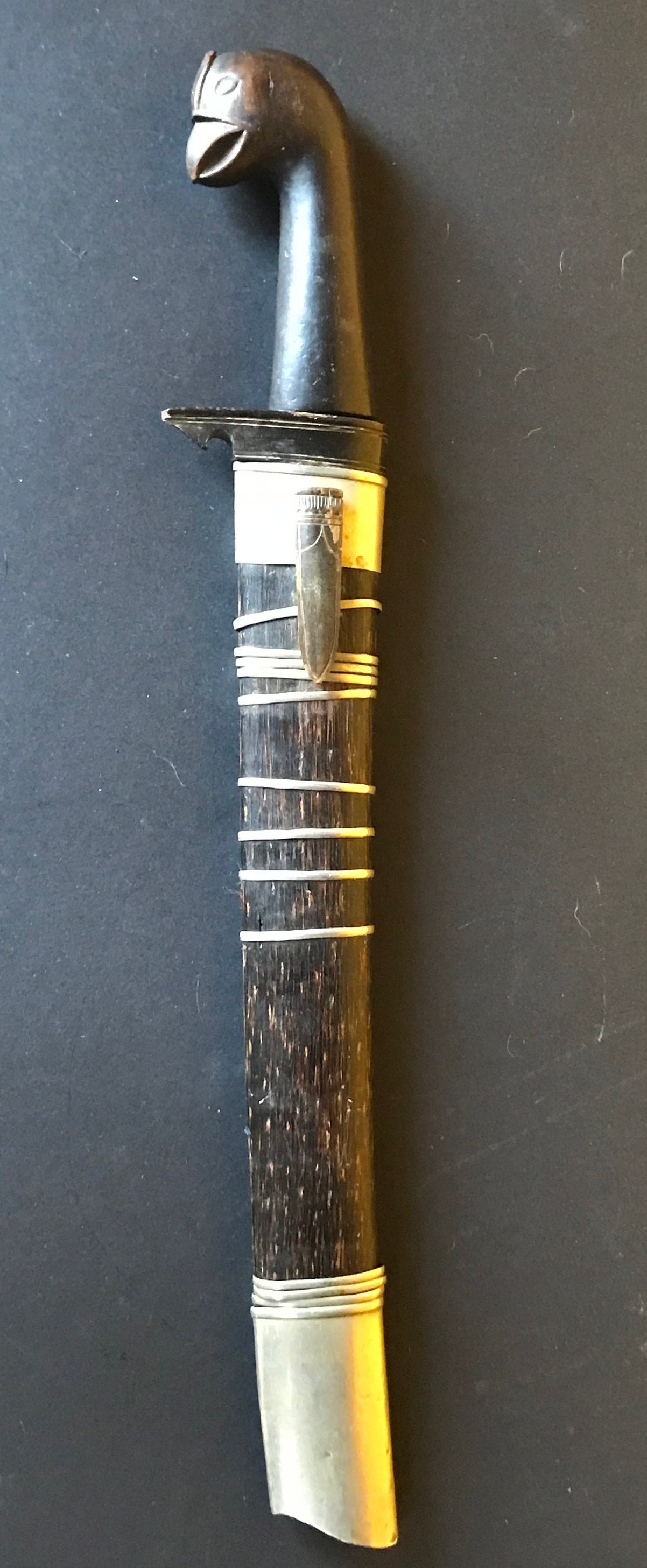 Antique Traditional Malay Golok, Legacy of Johor, Silver/wood, Damascus ...