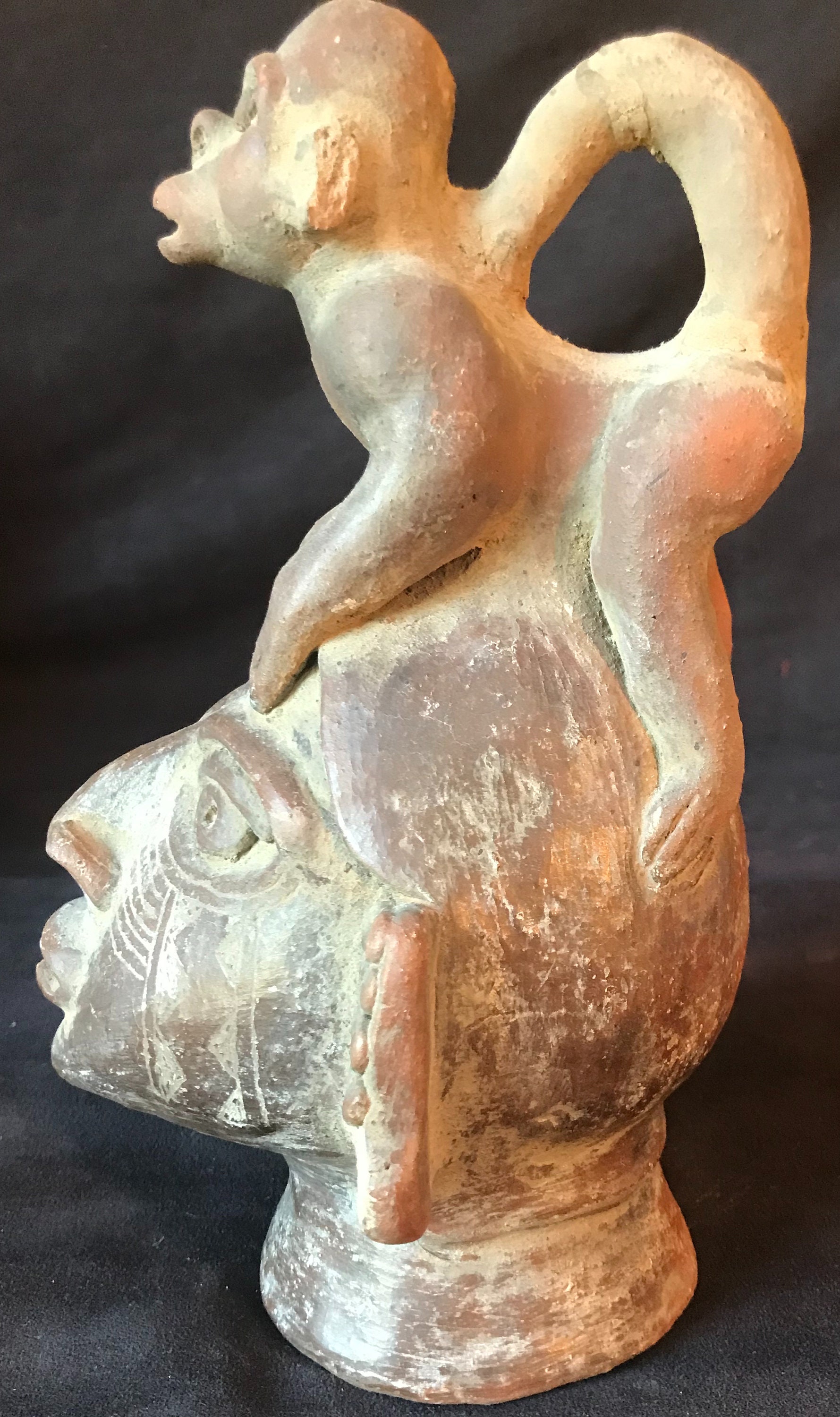 Vintage Mayan Terra Cotta Clay Pottery Busts Man and Beast - Etsy