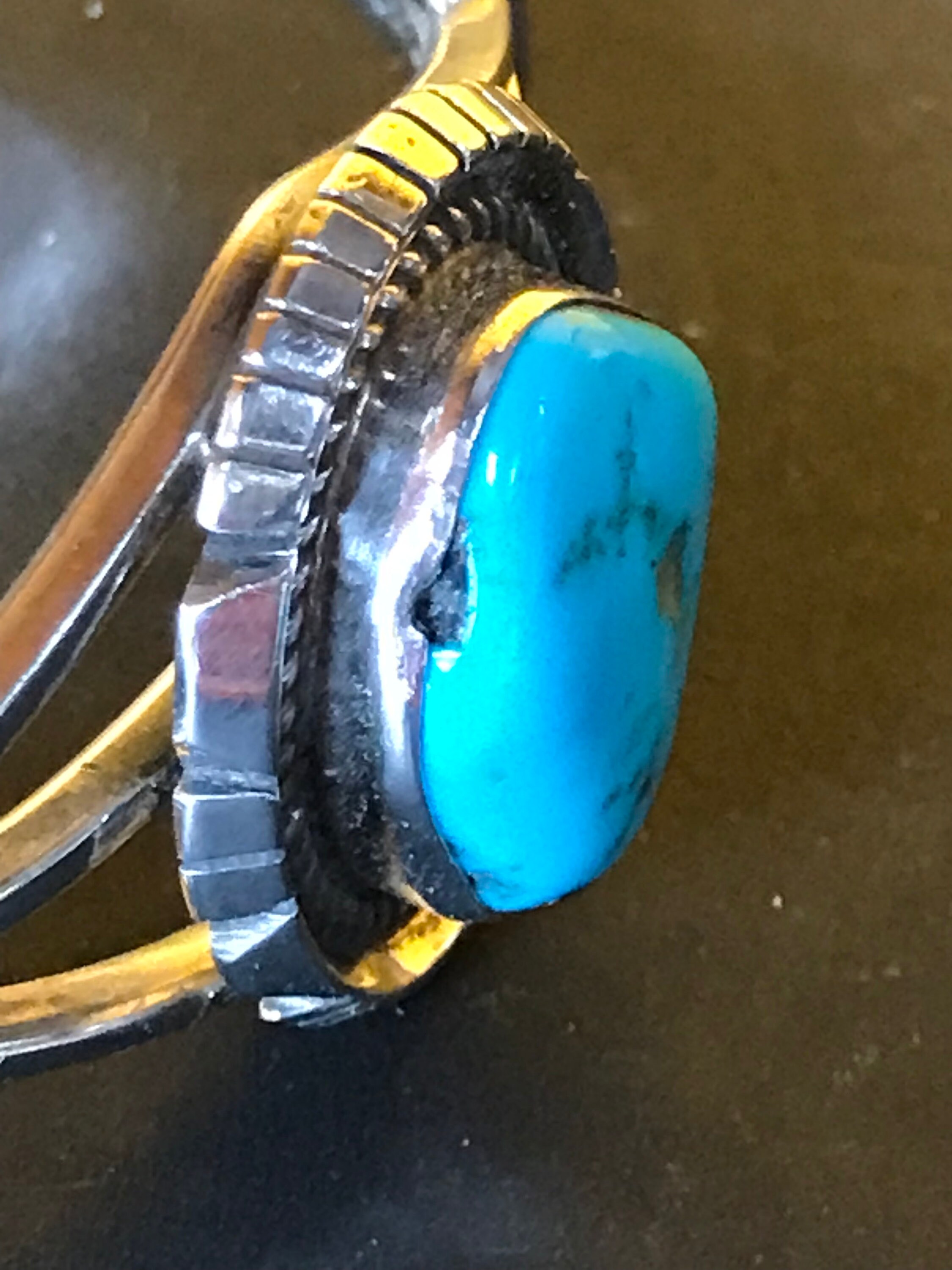 Rare Turquoise Vintage Native American Navajo Sterling Silver Signed JJ ...