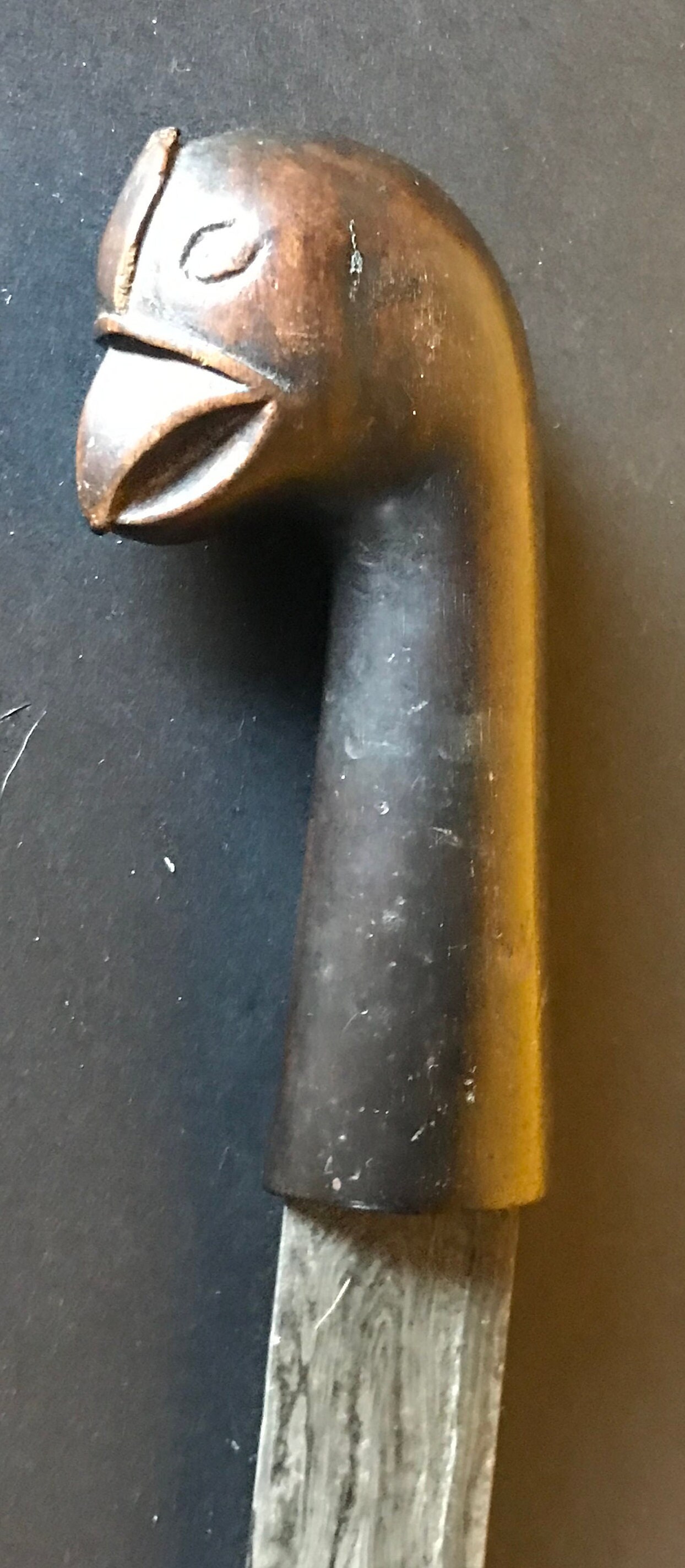 Antique Traditional Malay Golok, Legacy of Johor, Silver/wood, Damascus ...