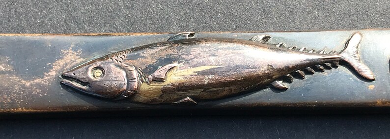 Japanese Antique Vintage Knife Handle kozuka Fish/tuna - Etsy