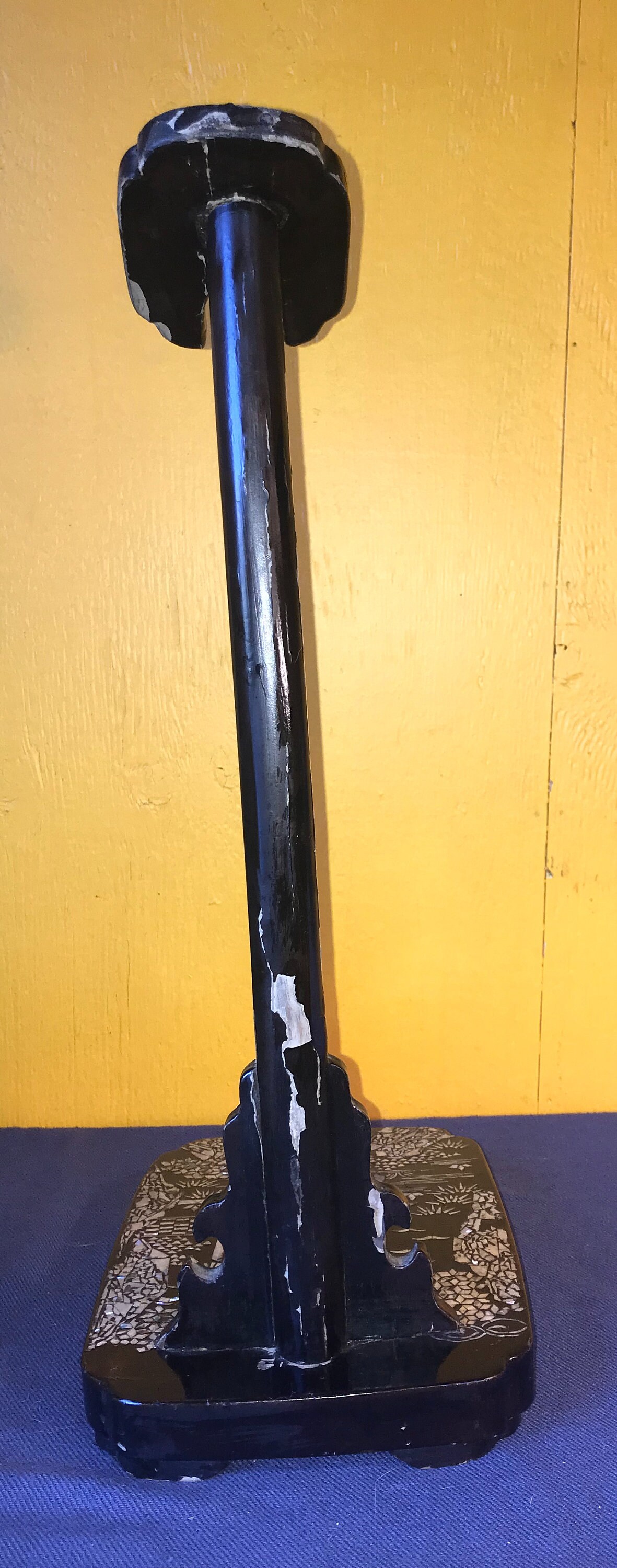 Antique Japanese Sword Stand: Black Lacquer With Abalone Inlay - Etsy