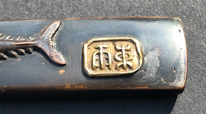 Japanese Antique Vintage Knife Handle kozuka Fish/tuna - Etsy