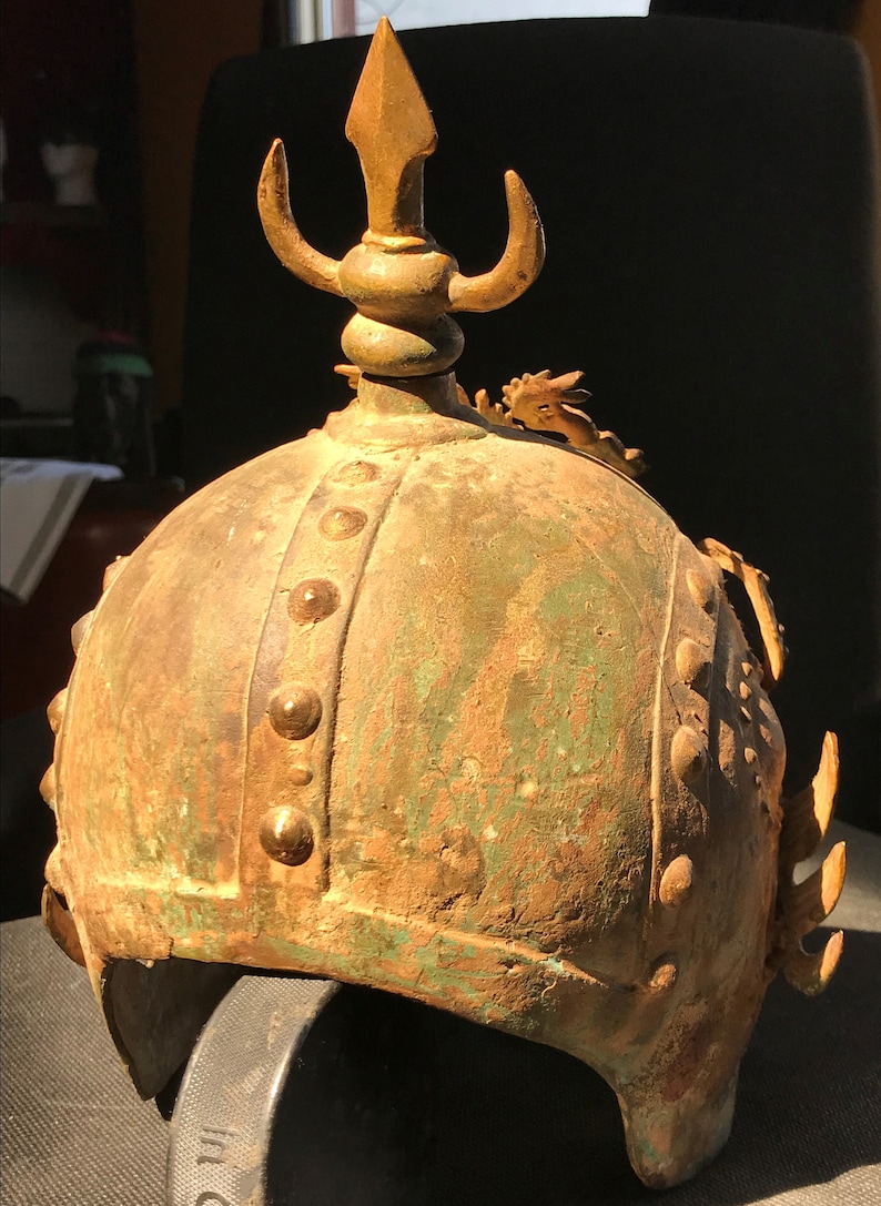 Vietnamese Tuong Opera Helmet: Bronze Warlord Costume, Tran Dynasty ...