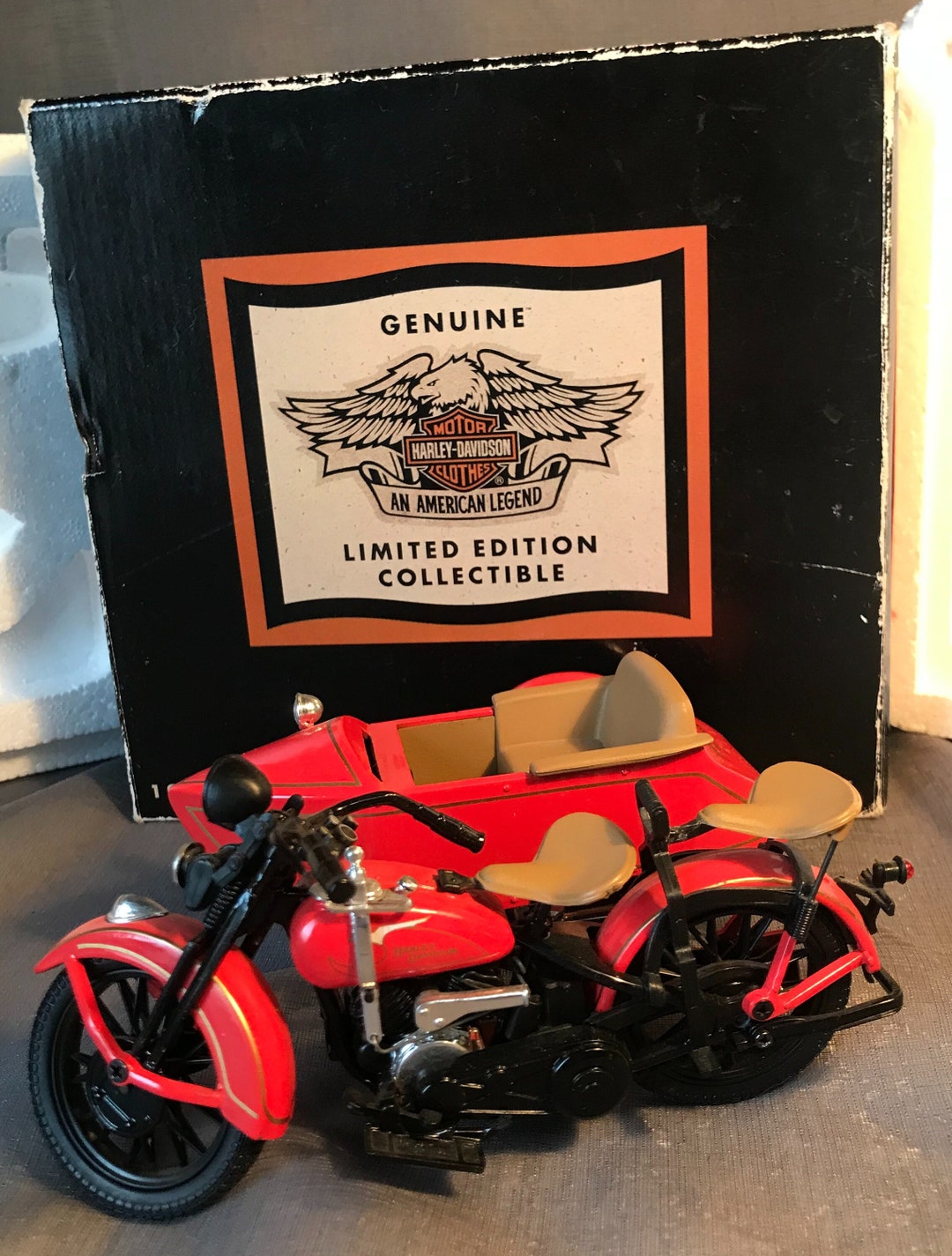 Rare Bank LE Harley Davidson 1933 Motorcyle/sidecar Coin Bank W/cert ...