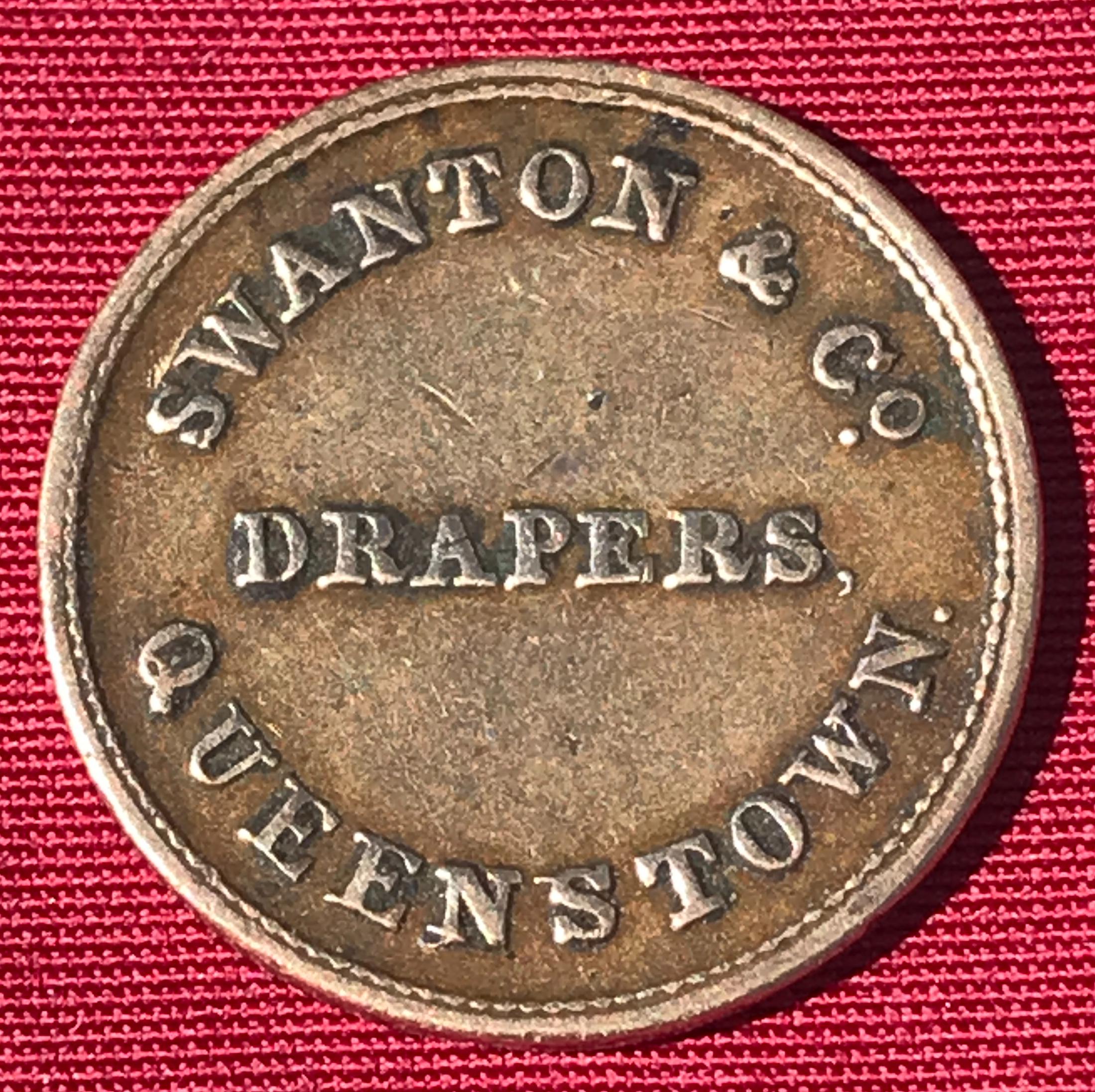 Rare Token Coin, Swanton & Co, Queenstown Drapers, Queen Victoria, Cove ...