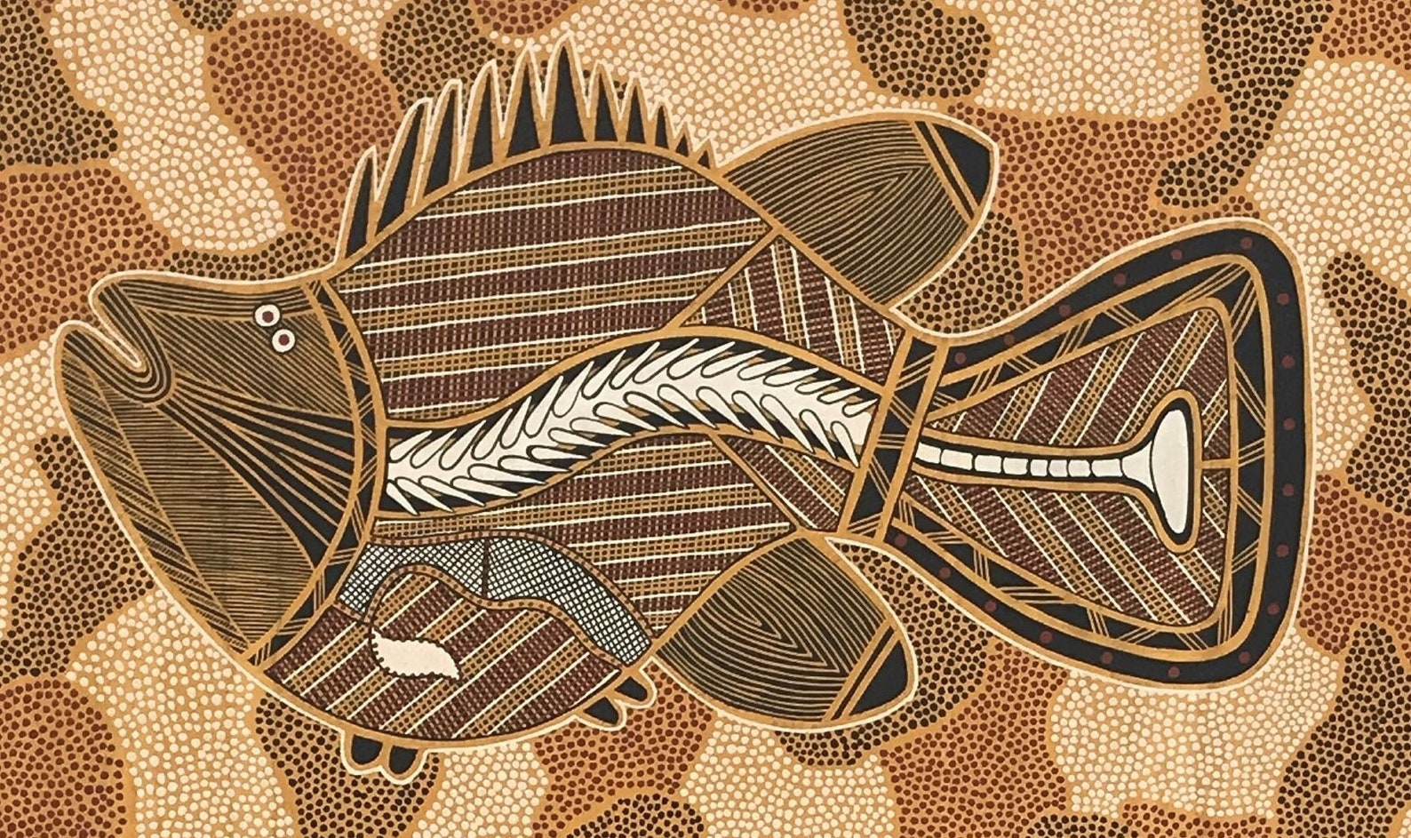 Original Oil Australian Aboriginal Dot Painting by Roy Link Two ...