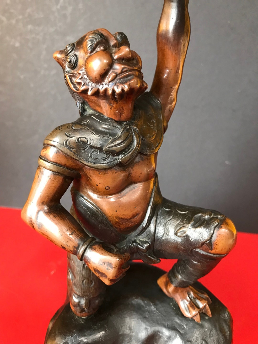 Antique Japanese Late Edo Period Bronze of Oni (demon Ghost) Holding a ...