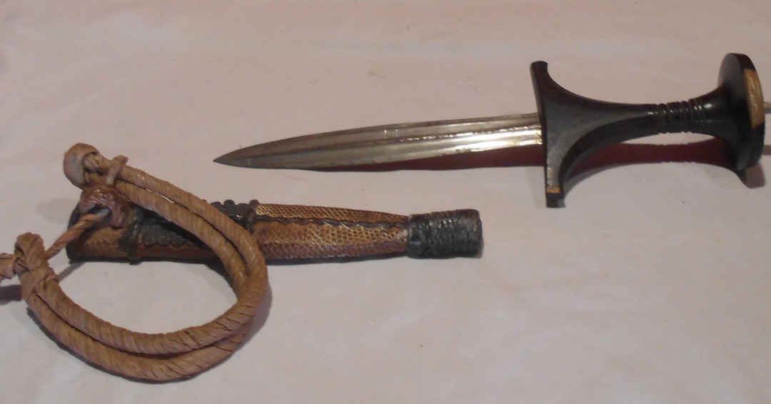 Antique Sudanese Arm Dagger: Islamic Tribal Knife With Leather Sheath ...