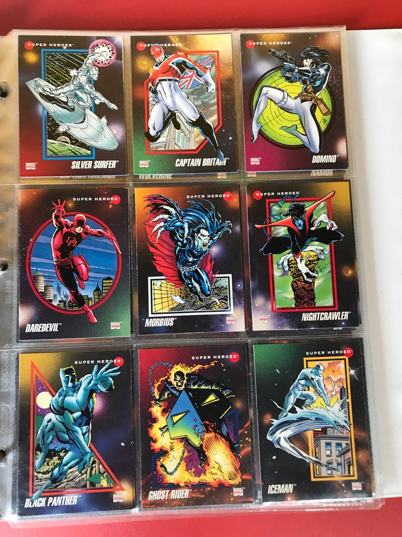Marvel Super Hero Trading Cards 1990, 1991, 1992 Over 200 Mint ...