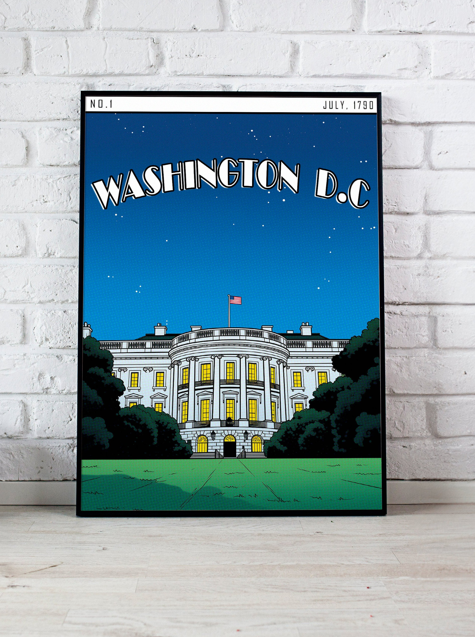 The White House Poster, White House Wall Art, Washington D.C Poster ...