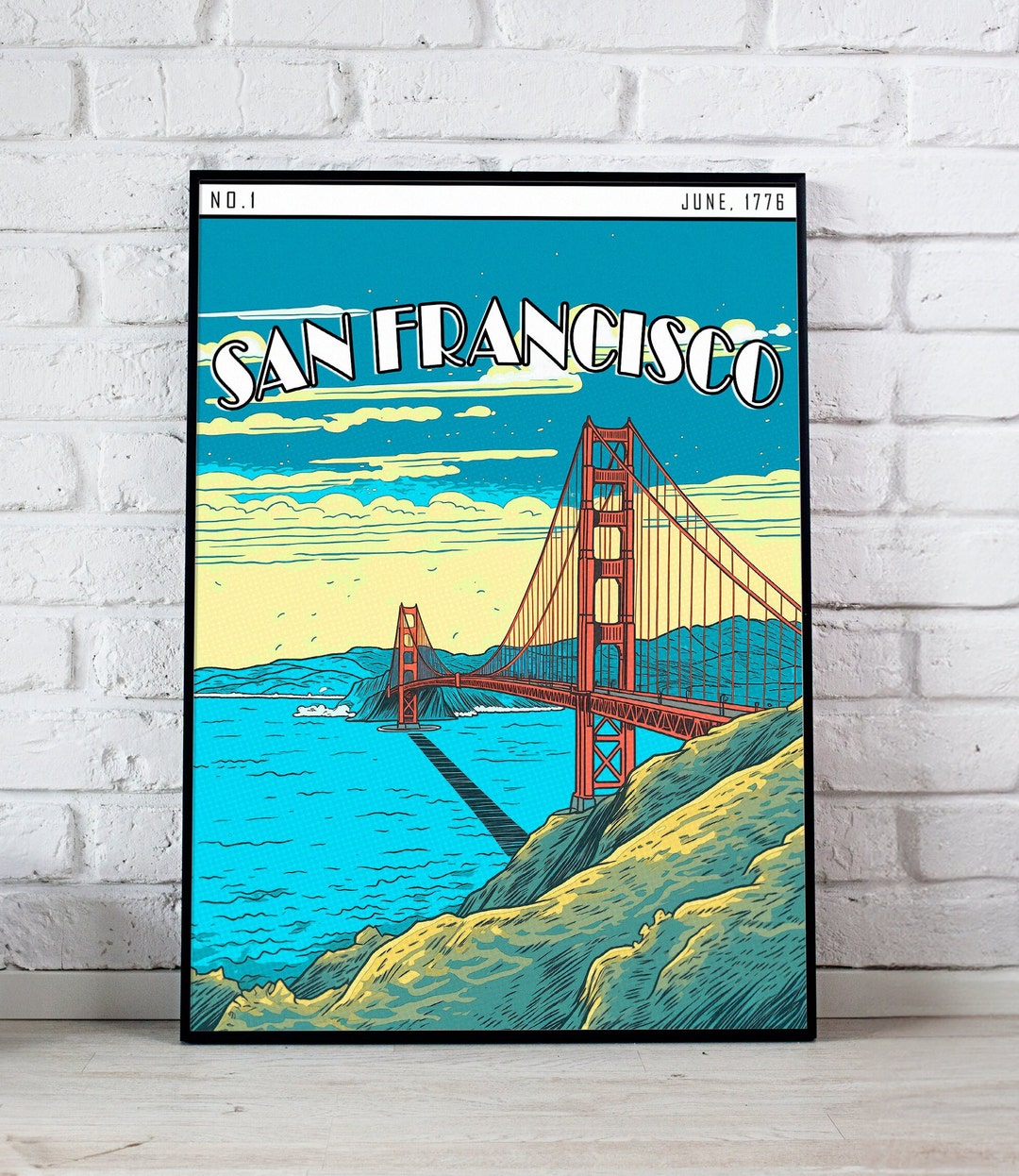 Golden Gate Bridge Poster, San Francisco Wall Art, San Fran Poster ...