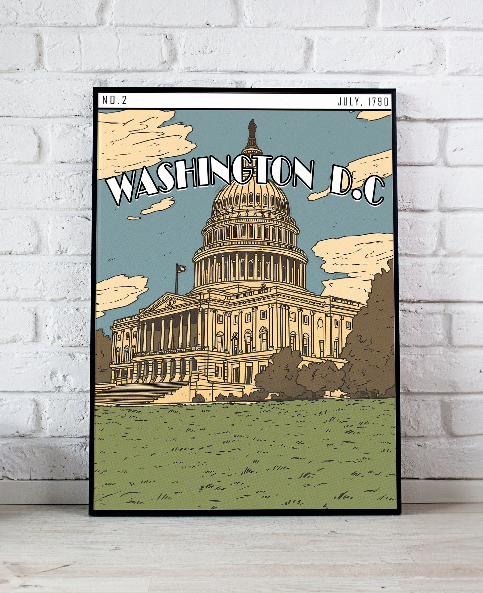 Capitol Building Poster, Washington DC Wall Art, Capitol Building Print ...