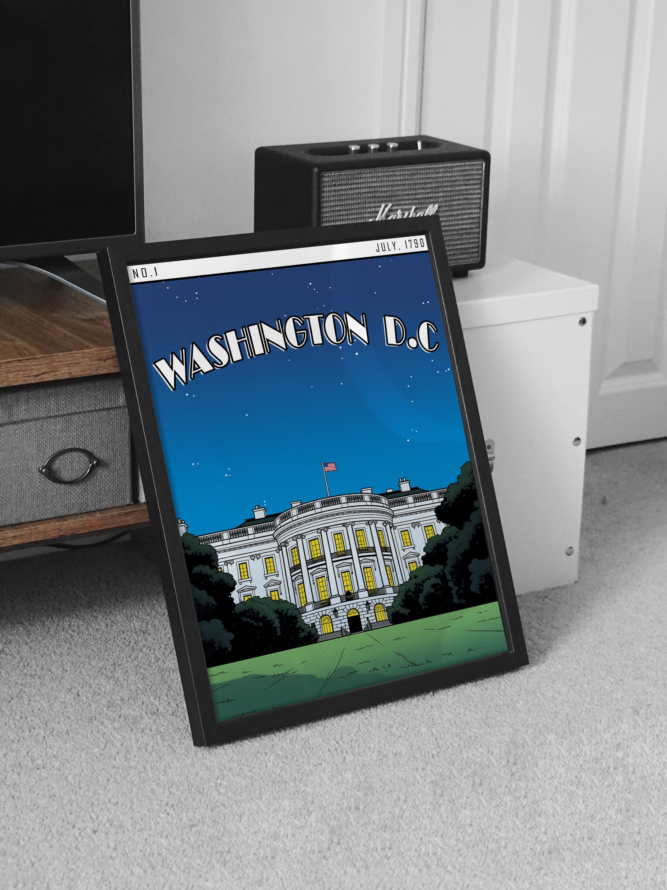 The White House Poster, White House Wall Art, Washington D.C Poster ...
