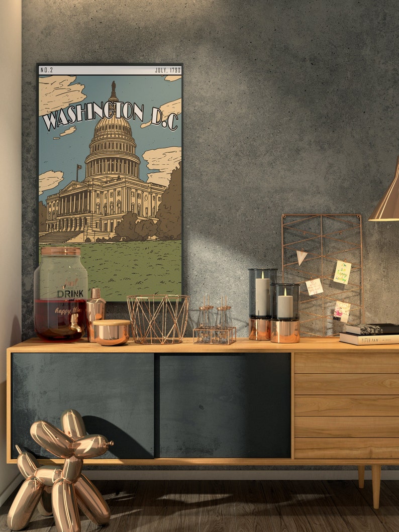 Capitol Building Poster, Washington DC Wall Art, Capitol Building Print ...