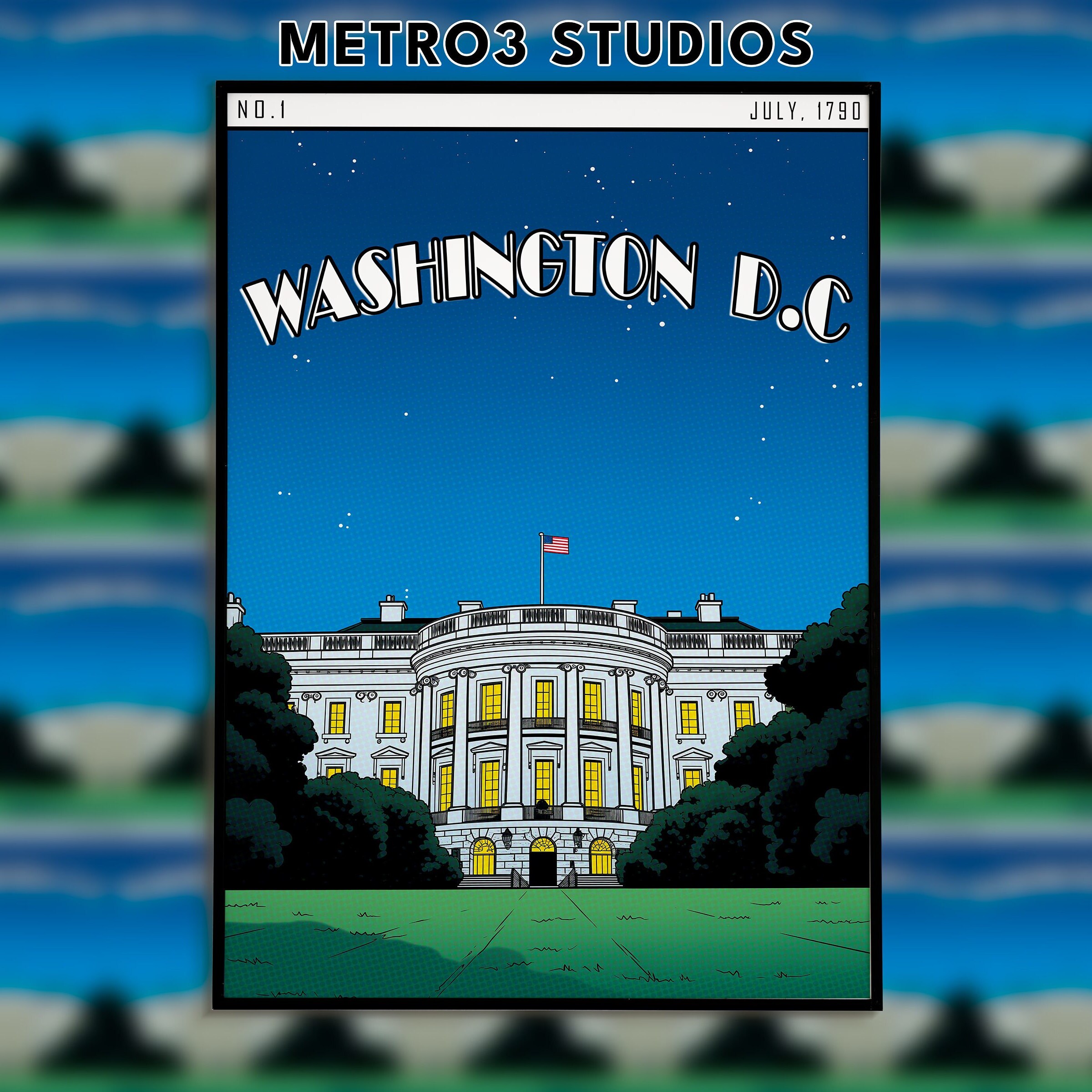 The White House Poster, White House Wall Art, Washington D.C Poster ...