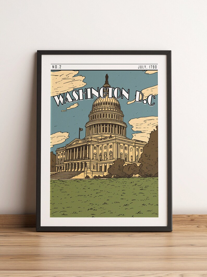 Capitol Building Poster, Washington DC Wall Art, Capitol Building Print ...
