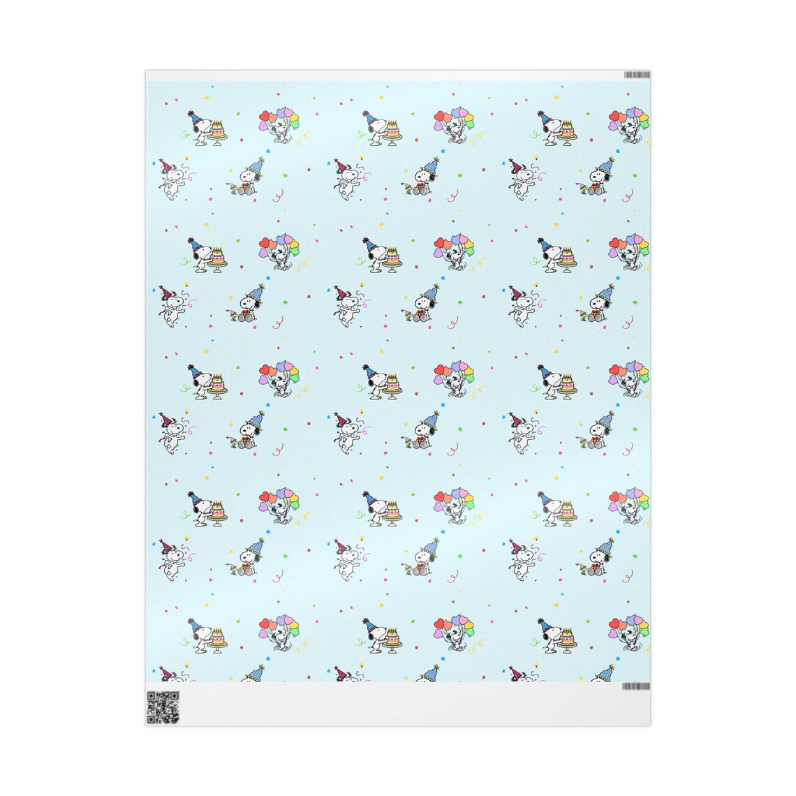 Snoopy Birthday Wrapping Paper | Pastel Blue Peanuts Gift Wrap ...