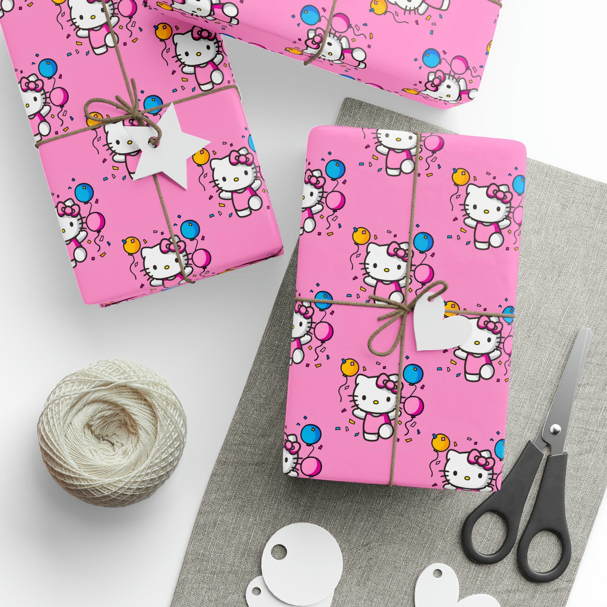 Birthday Hello Kitty Wrapping Paper | Sanrio-inspired Gift Wrap | Bold ...