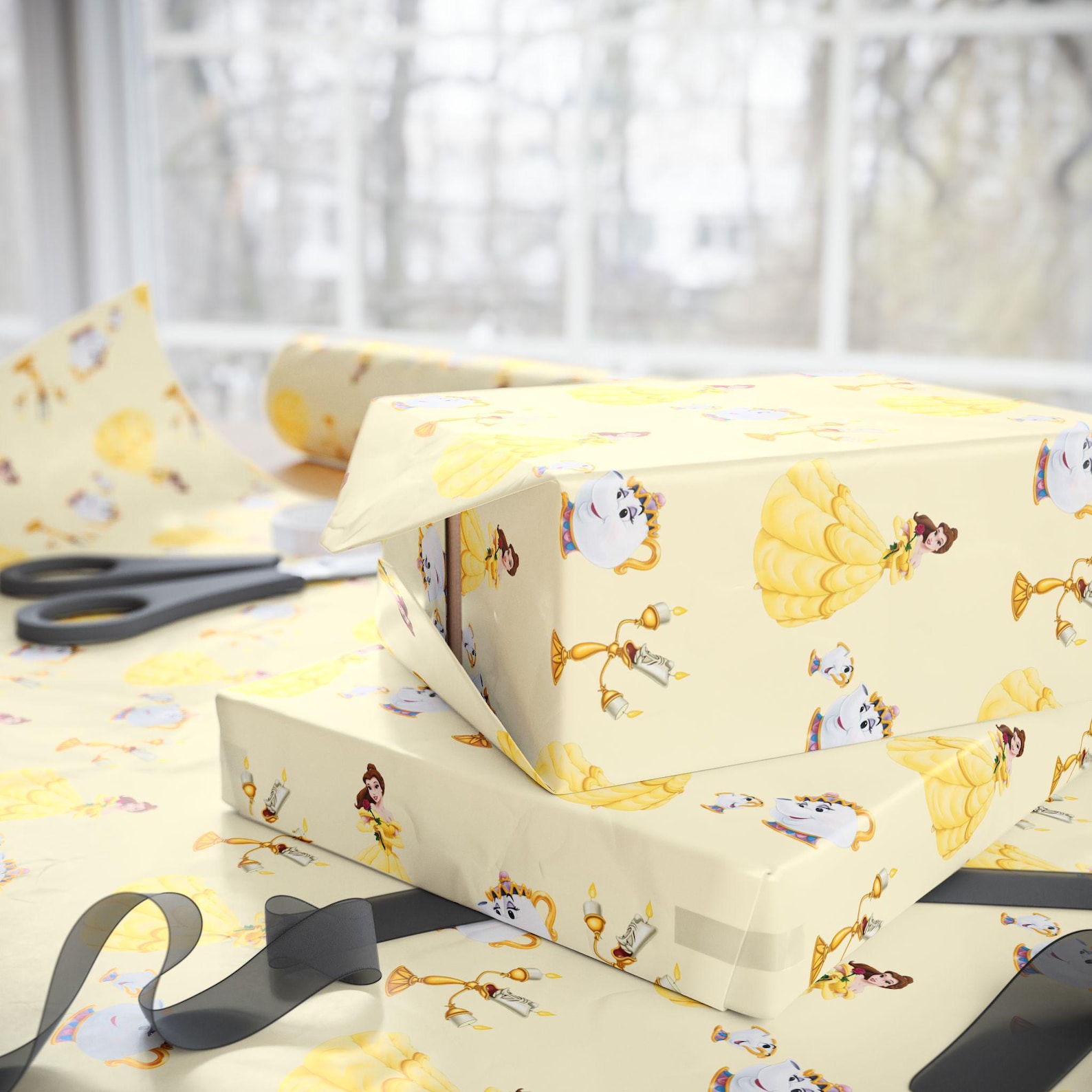 Belle Wrapping Paper | Beauty and the Beast Gift Wrap With Teacup ...
