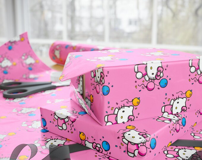 Birthday Hello Kitty Wrapping Paper - Etsy