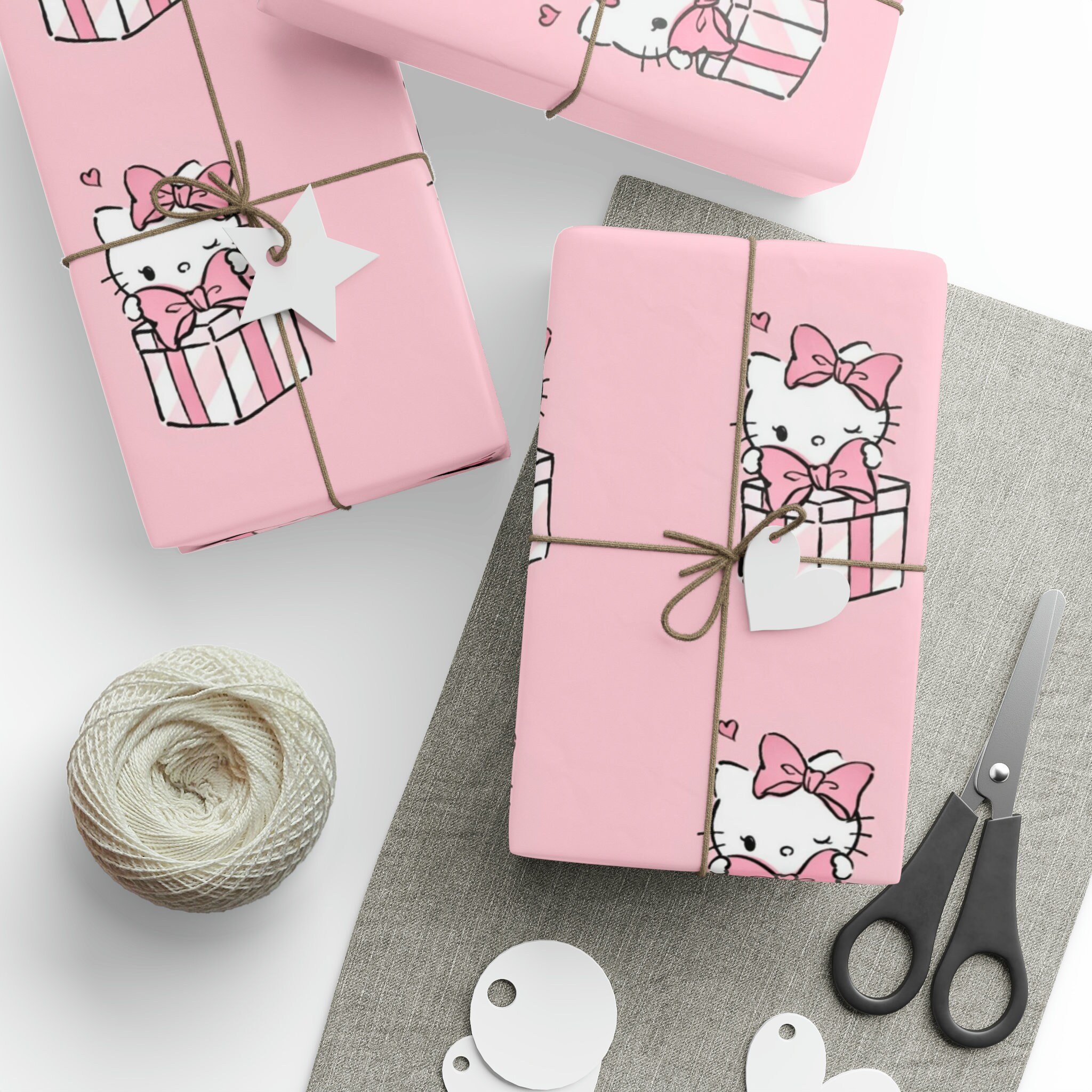 Light Pink Hello Kitty Wrapping Paper - Etsy